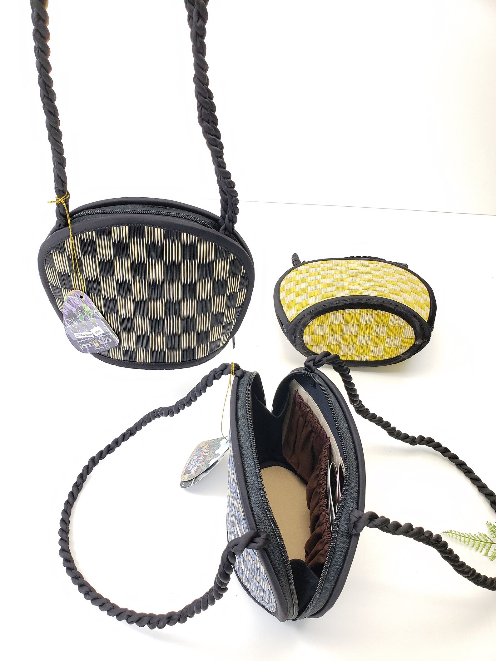 Fair Trade Woven Clamshell Top Handle Coastal Travel Bag Made in ...