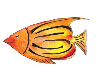 Whimsical fish art | Etsy