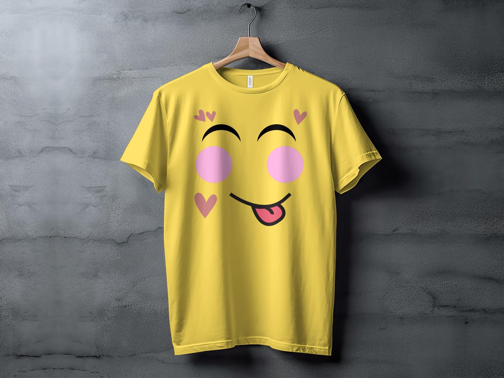 Hearts Emoji Smiley Face Shirt, Awesome Yellow Shirt Emoji Unique Gift ...