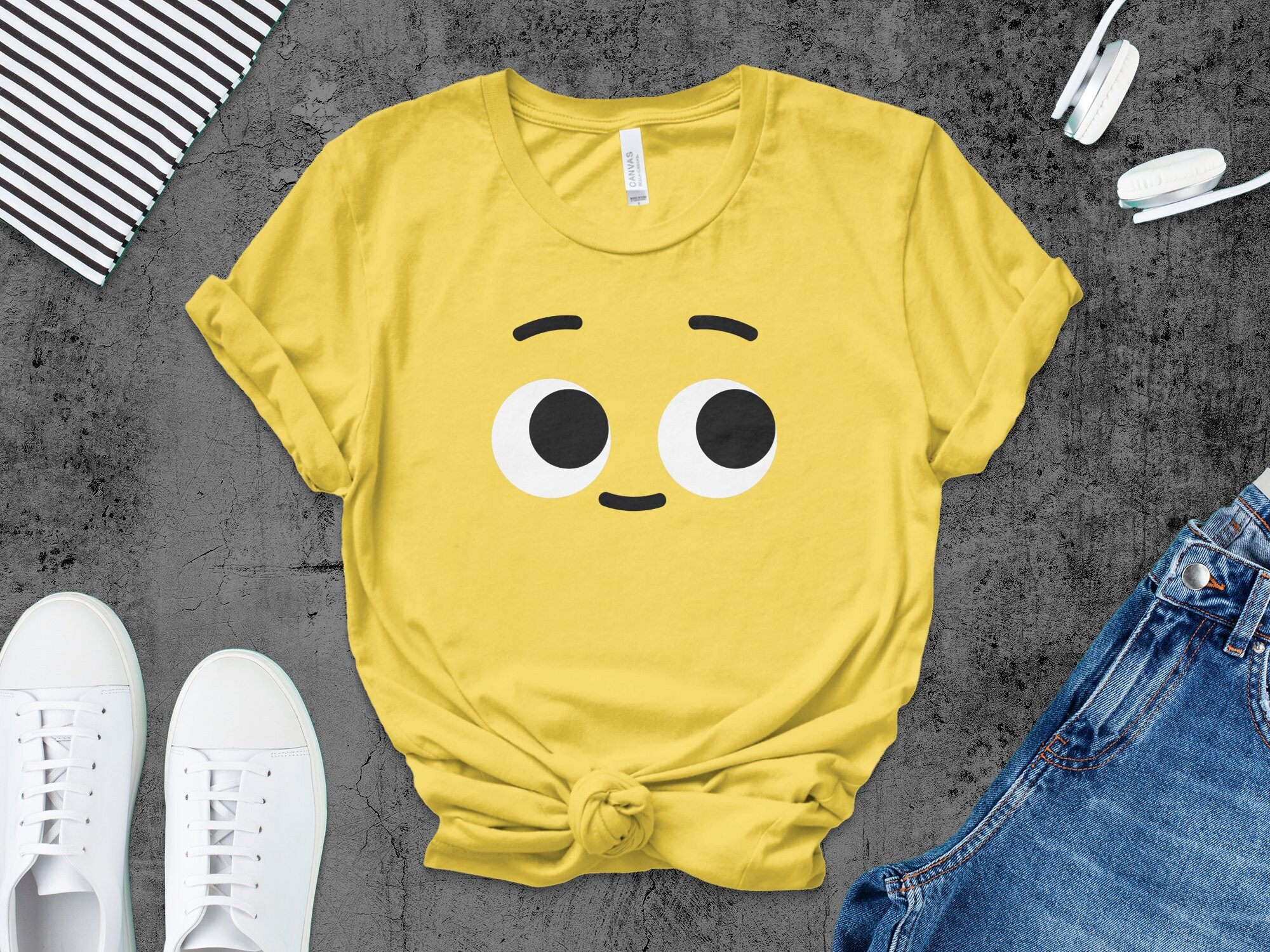 Curious Emoji Smiley Face Shirt, Awesome Yellow Shirt Emoji Unique Gift ...