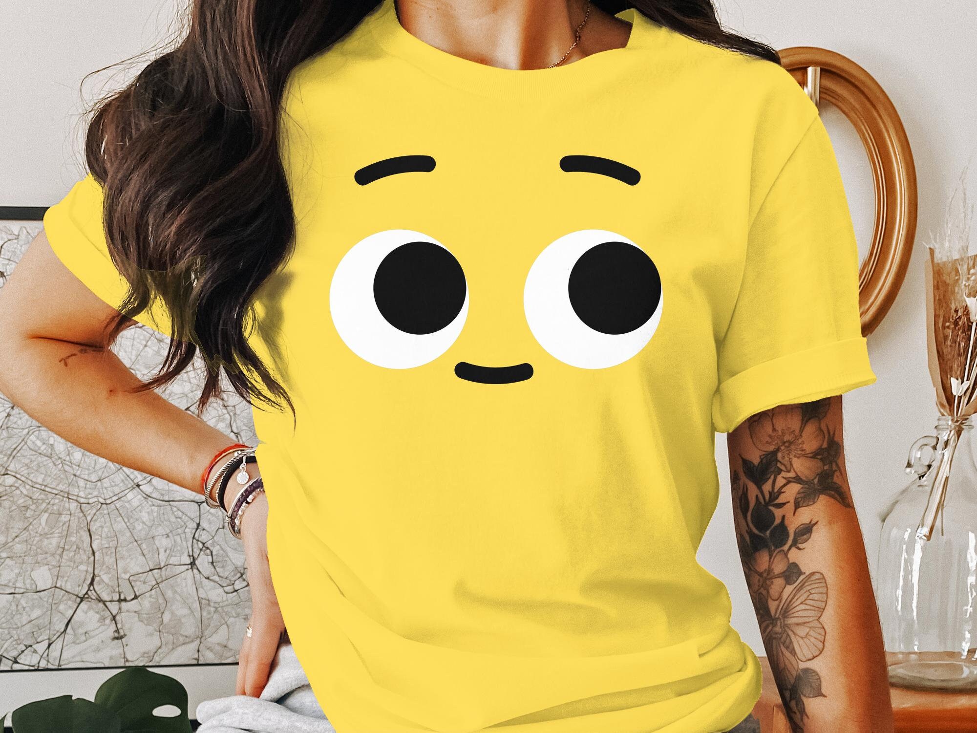 Curious Emoji Smiley Face Shirt, Awesome Yellow Shirt Emoji Unique Gift ...