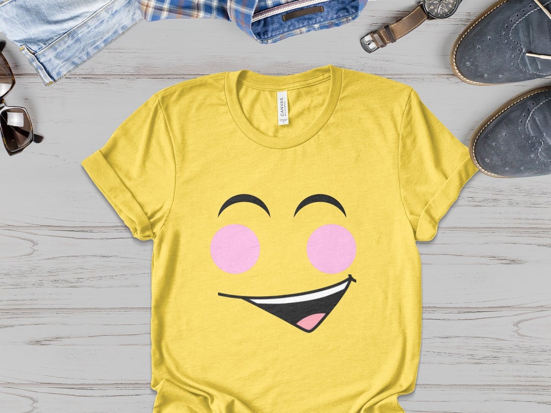Happy Emoji Smiley Face Shirt, Awesome Yellow Shirt Emoji Unique Gift ...