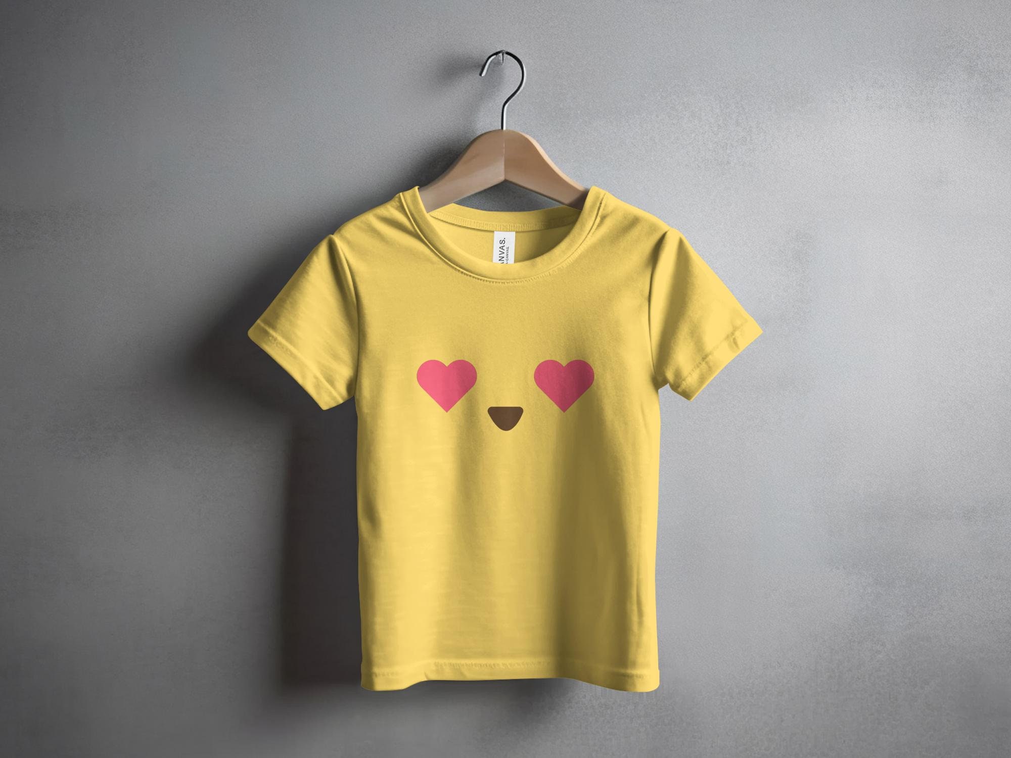 Heart Eyes Emoji Smiley Face Kid's Shirt , Awesome Yellow Kid's Shirt ...