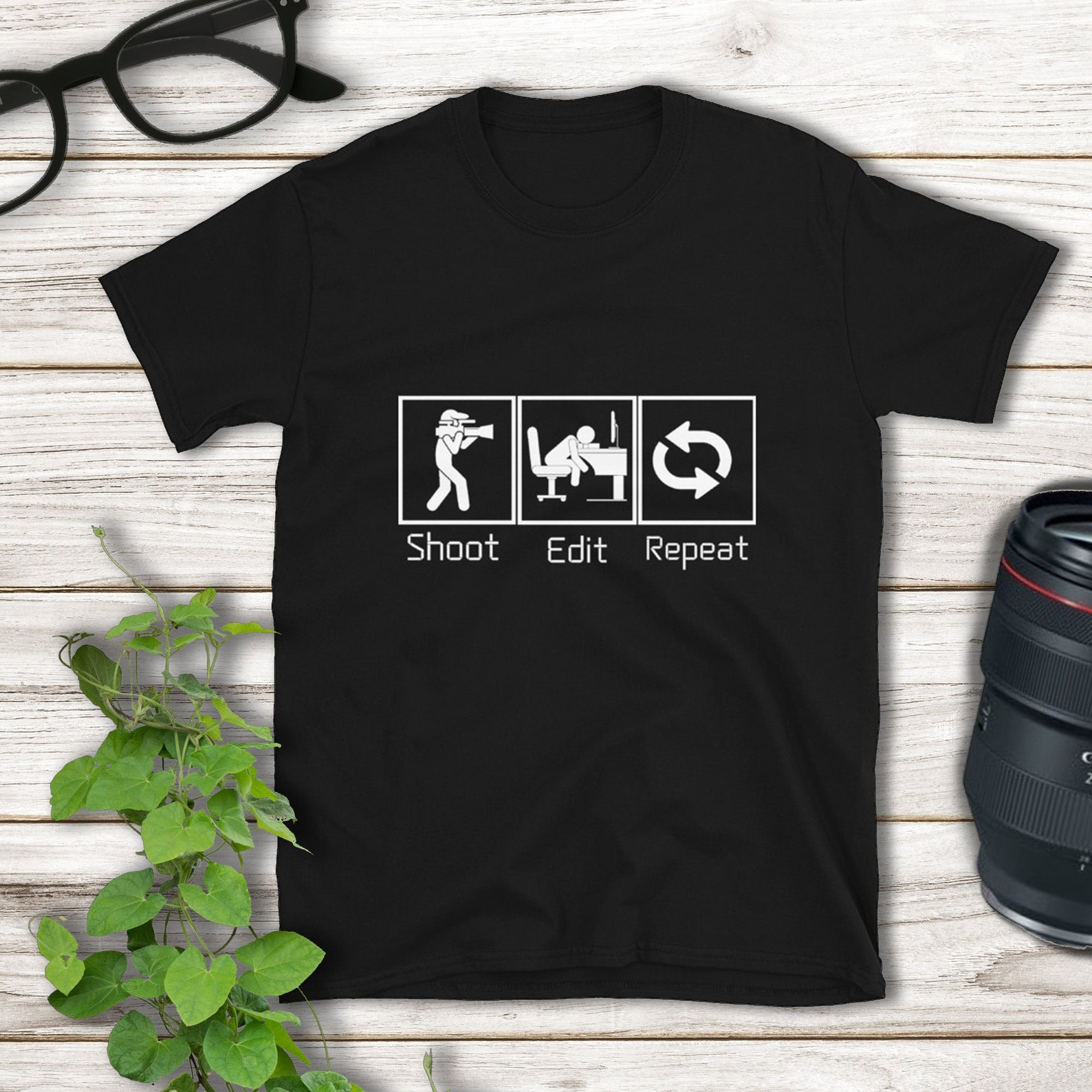 Funny Videographer Gift, Shoot Edit Repeat, Awesome Filmmaker Shirt ...
