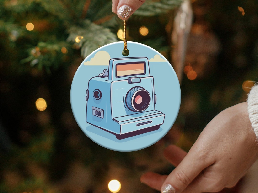 Polaroid Camera Ceramic Christmas Ornament, Photography Ornament for ...