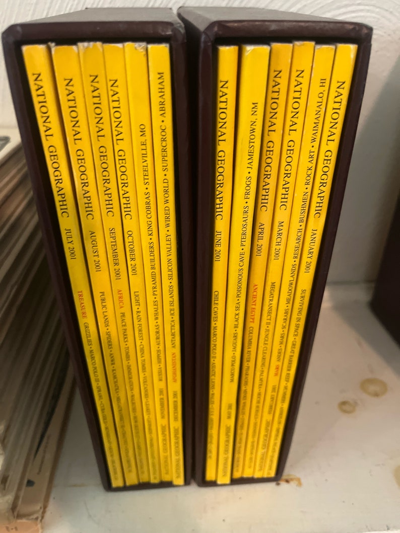National Geographic Magazines . 2001 Full Year - Leatherette Slipcases ...