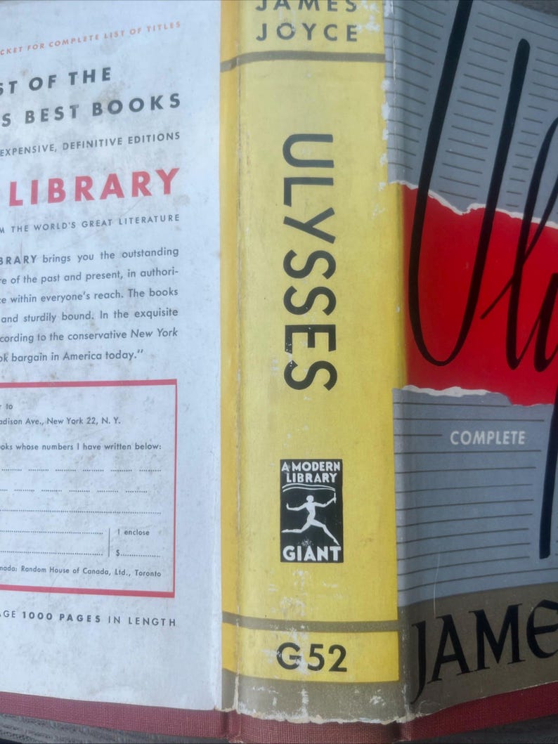 James Joyce – Ulysses – Modern Library Giant – 1946. HC/DJ. Free ...
