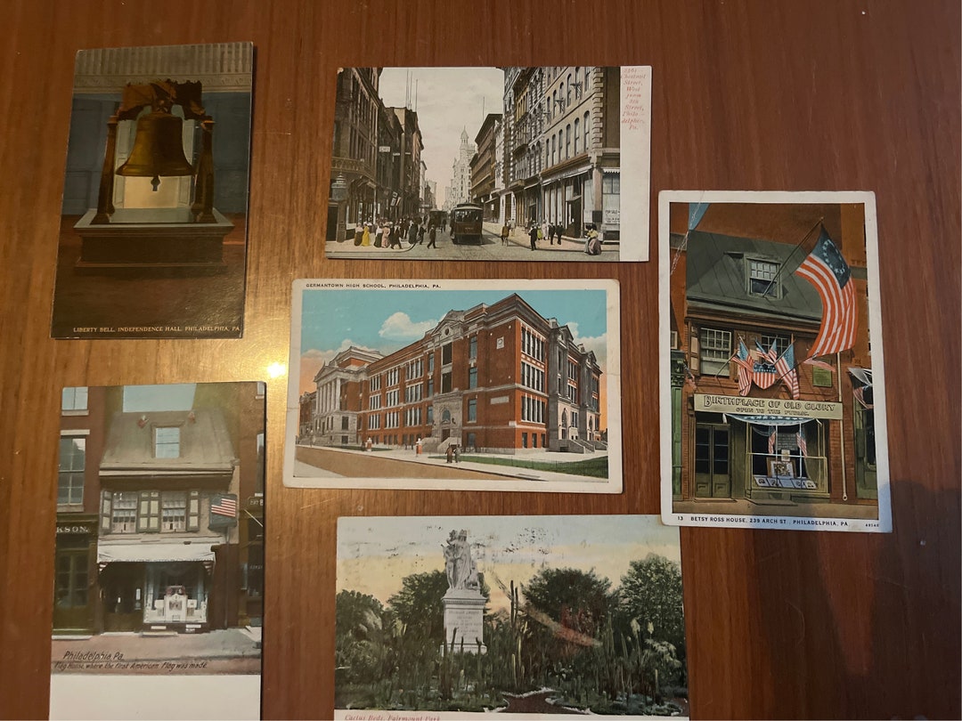 Set of 6 Antique and Early Vintage Philadelphia Postcards -assorted ...