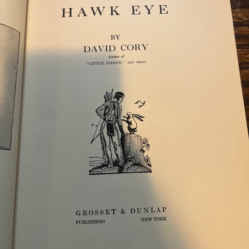 Hawk Eye. David Cory the Little Indian Series 1938. Free Shipping - Etsy