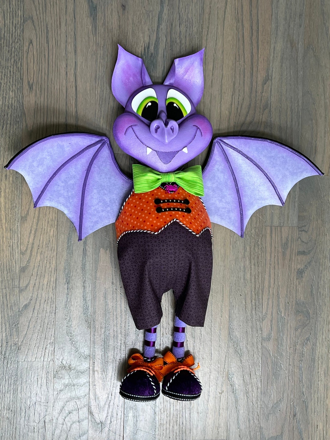 Boomerang the Bat Wreath Attachment, Halloween Decor, Whimsical Bat ...