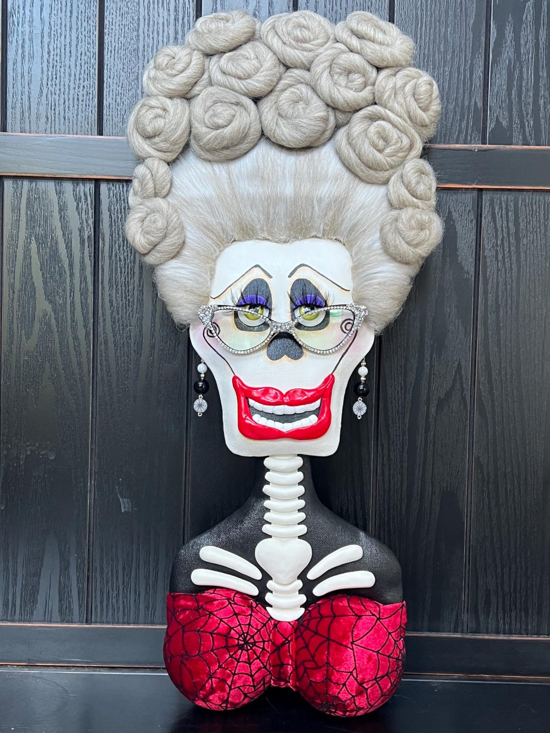 Busty Barbara Bones Wreath Attachment, Halloween Door Decor, Fun and ...