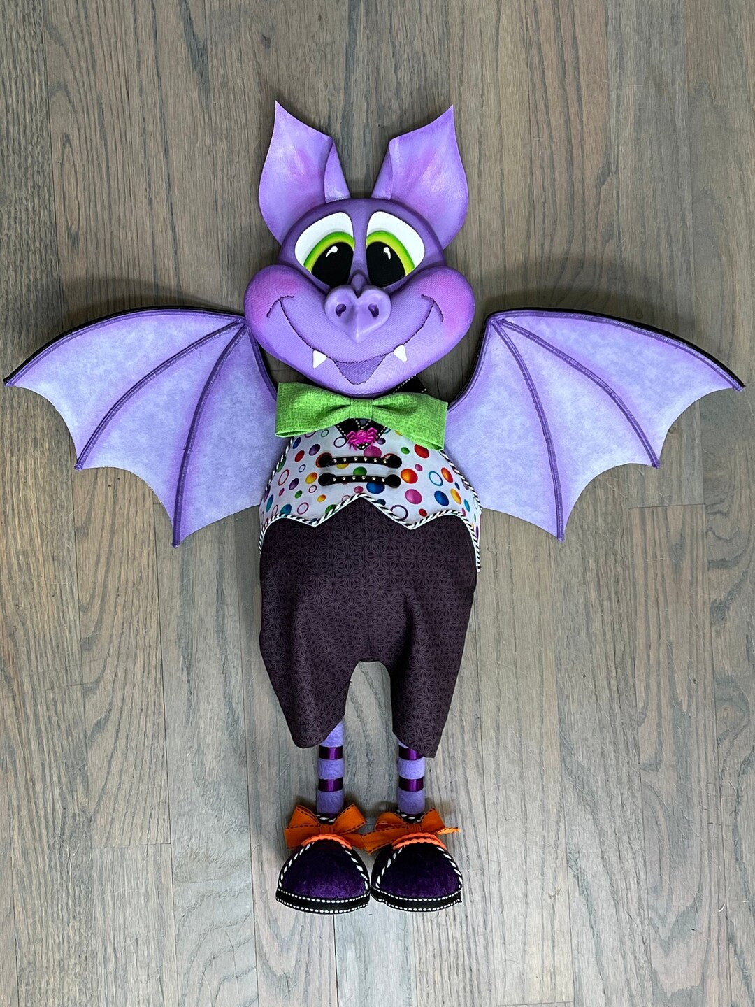 Boomerang the Bat Wreath Attachment, Halloween Decor, Whimsical Bat ...