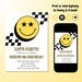 Smiley Face Editable Birthday Party Invitation Template, Checkered ...