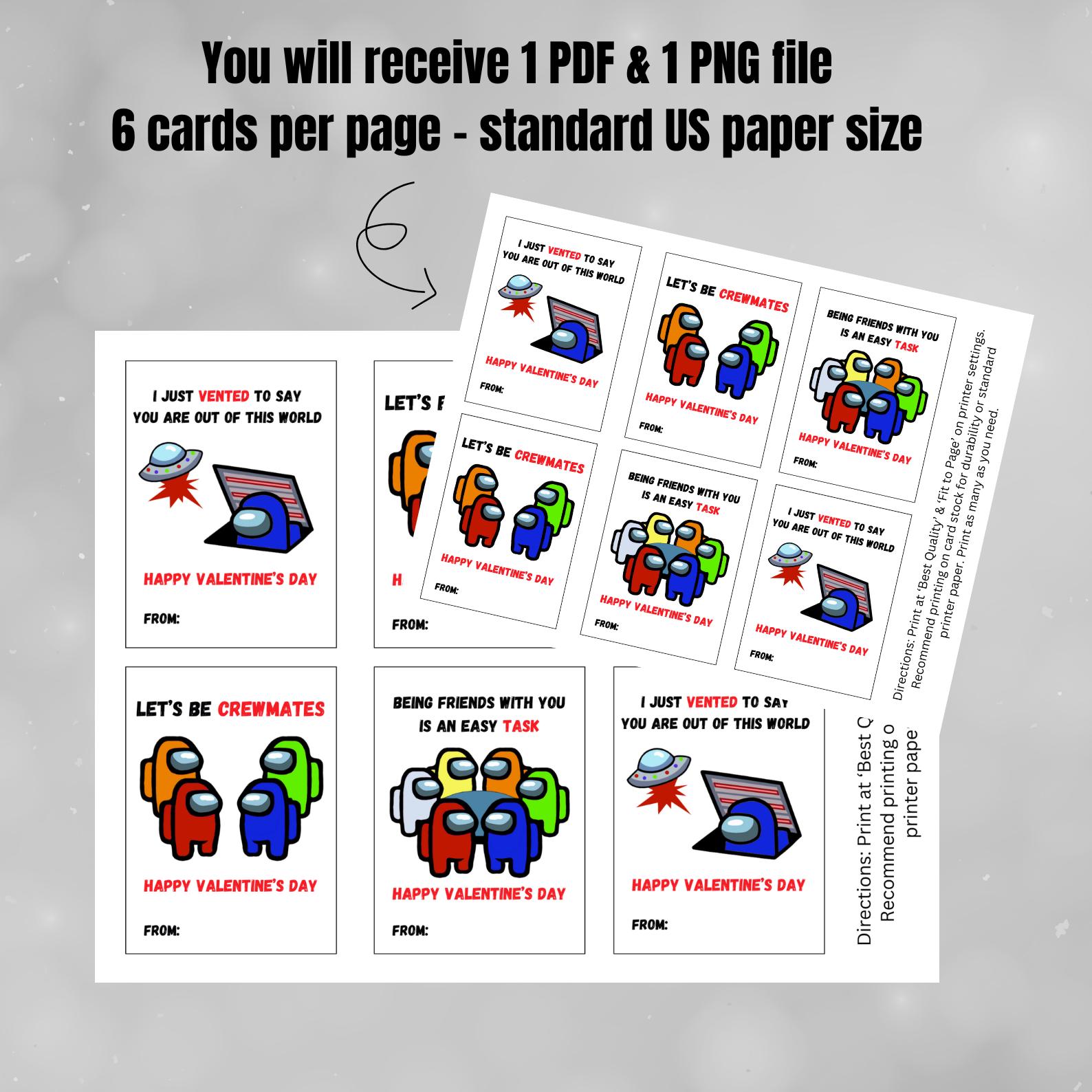 Among Us Valentine Cards, Tween Teen Sus Valentine Cards, Among Us ...