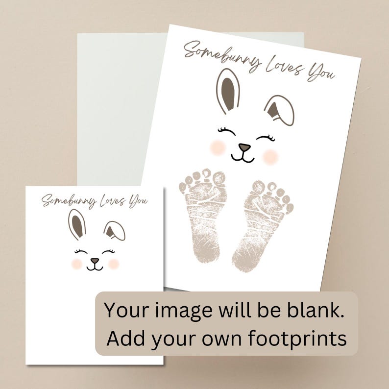 Easter Footprint Art: Somebunny Loves You Keepsake (digital Download ...
