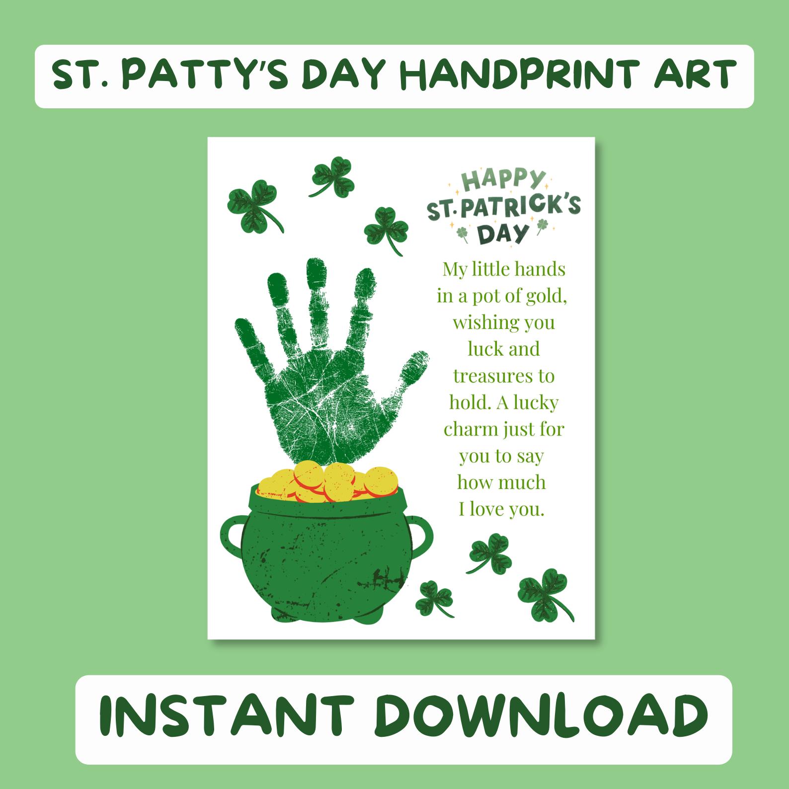 St Patrick's Day Handprint Art, Lucky Hands Pot of Gold Preschool ...