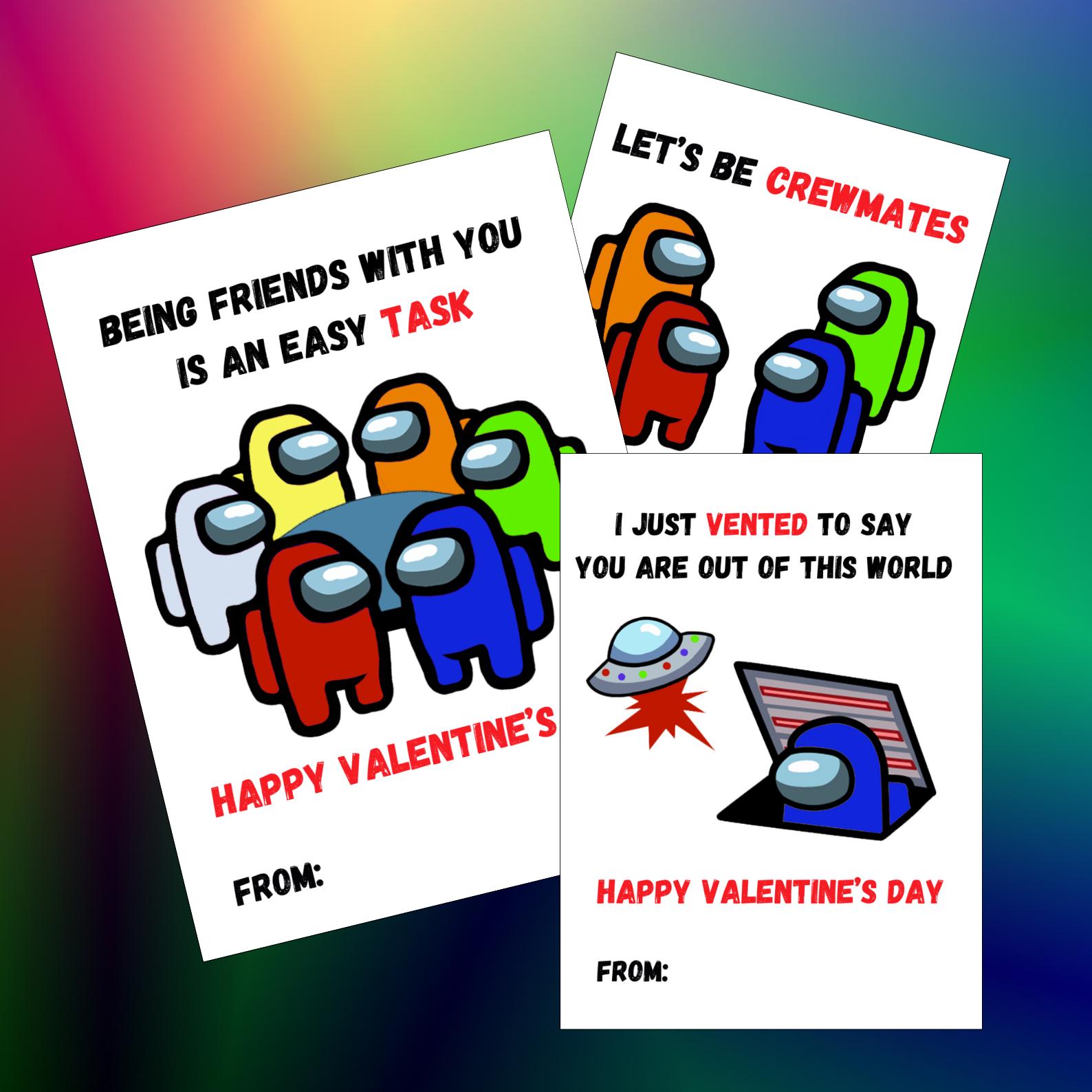 Among Us Valentine Cards, Tween Teen Sus Valentine Cards, Among Us ...