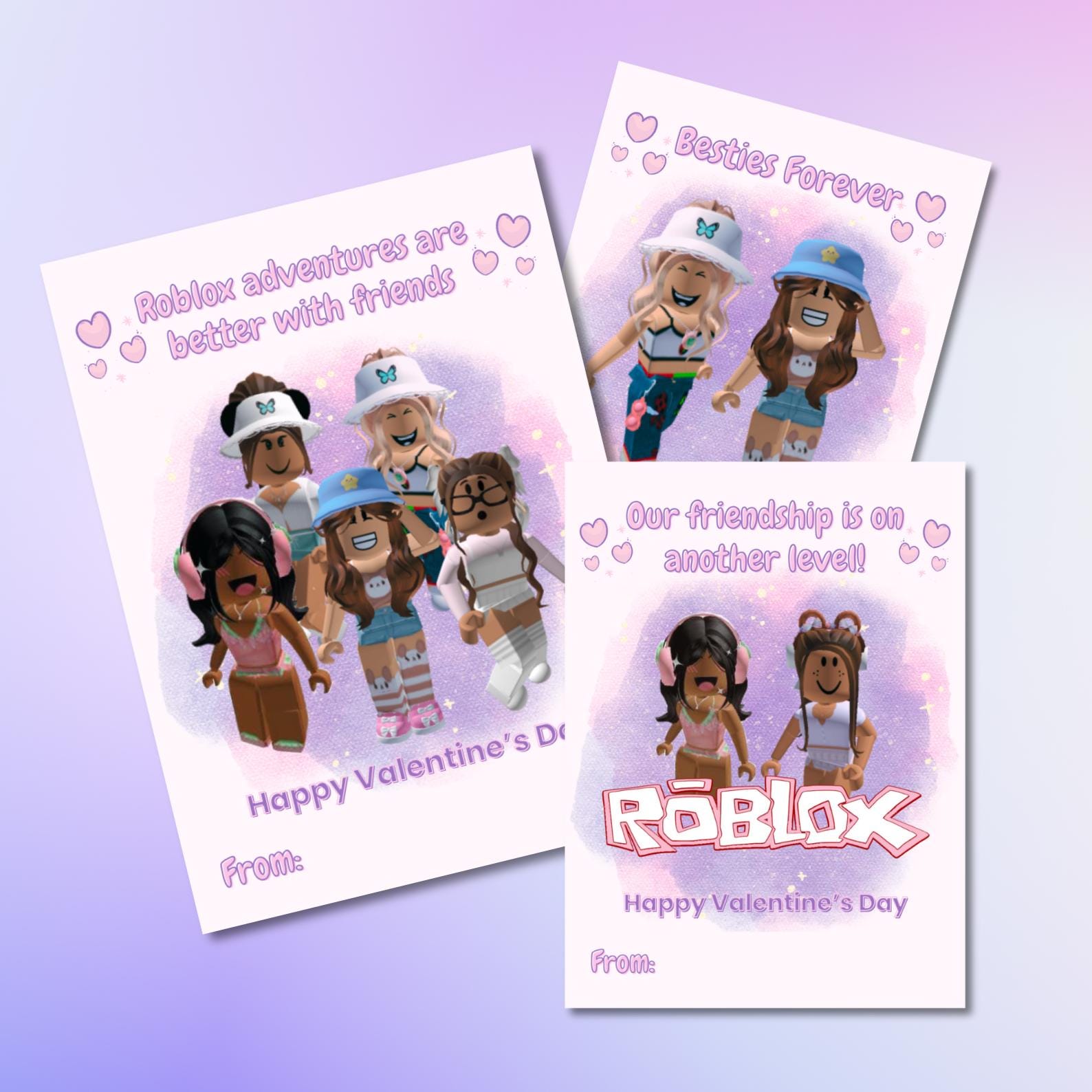 Girl Gamer Roblox Video Game Valentines: Printable Cards - Etsy