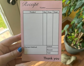 Receipt Notepad - Etsy