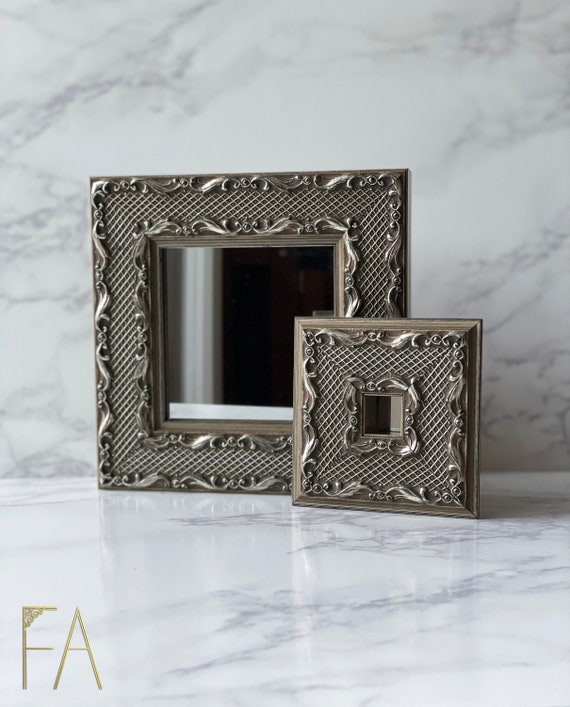Ornate Silver Frame Small Framed Mirror Mini Mirror Square - Etsy