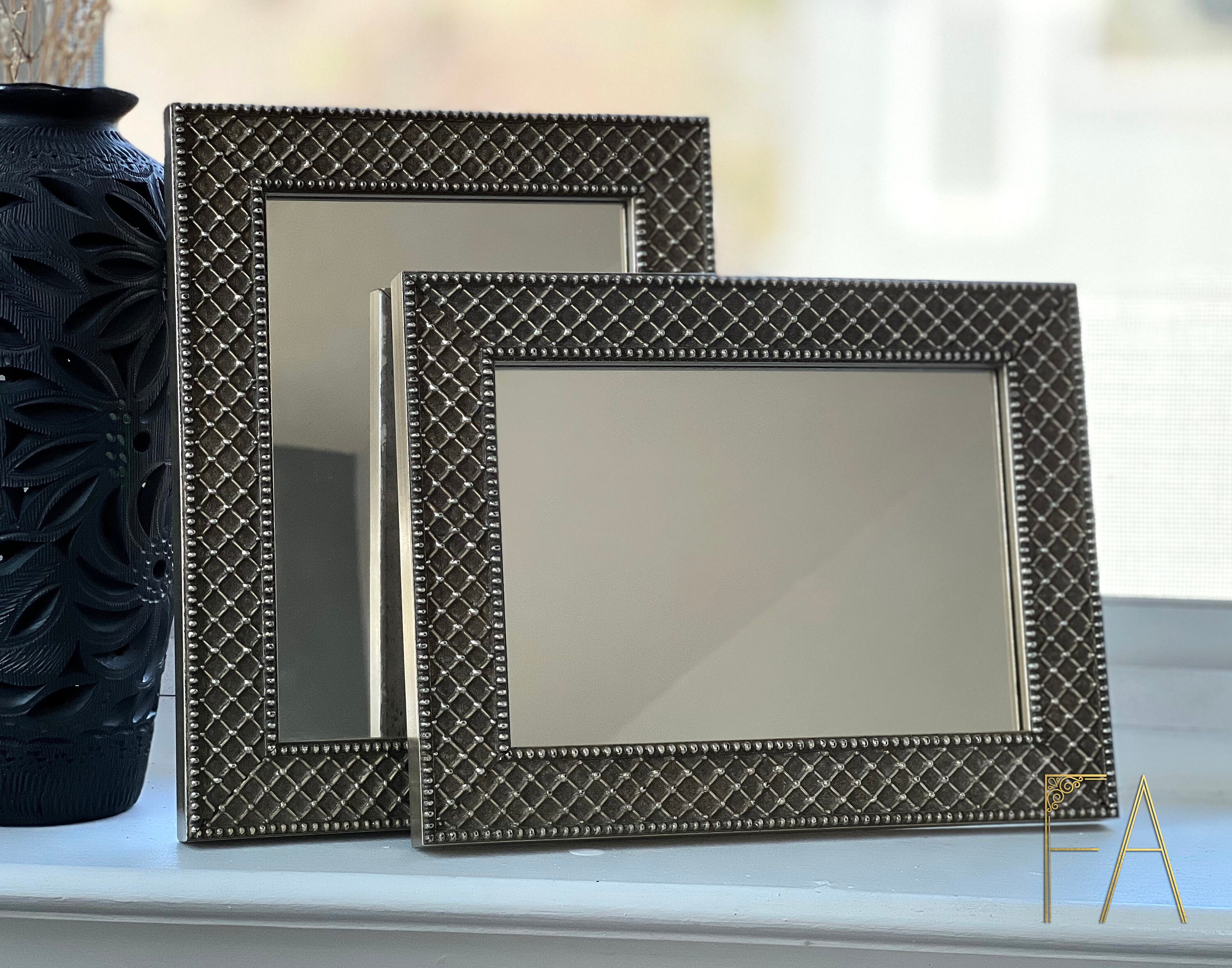 Silver Frame|detailed Frame|unique Frame|framed Mirror|rectangular ...