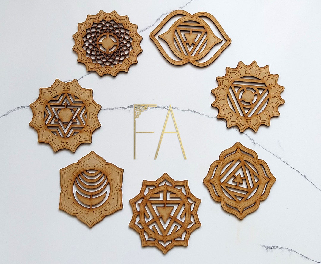 Chakra Wall Decor, Chakra Wall Hanging, Laser Cut Chakras, Yoga Studio ...
