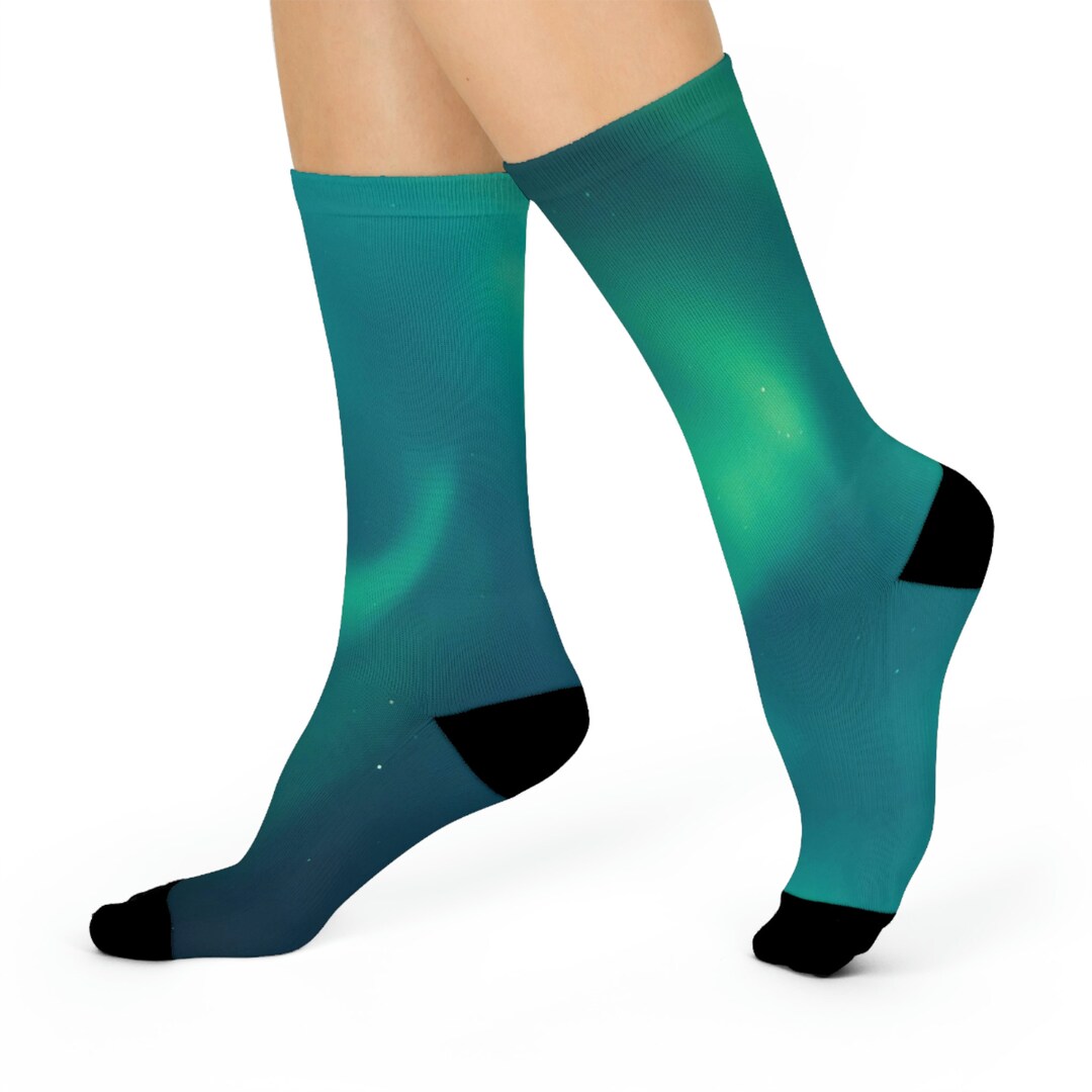 Northern Lights Cushioned Crew Socks - Etsy