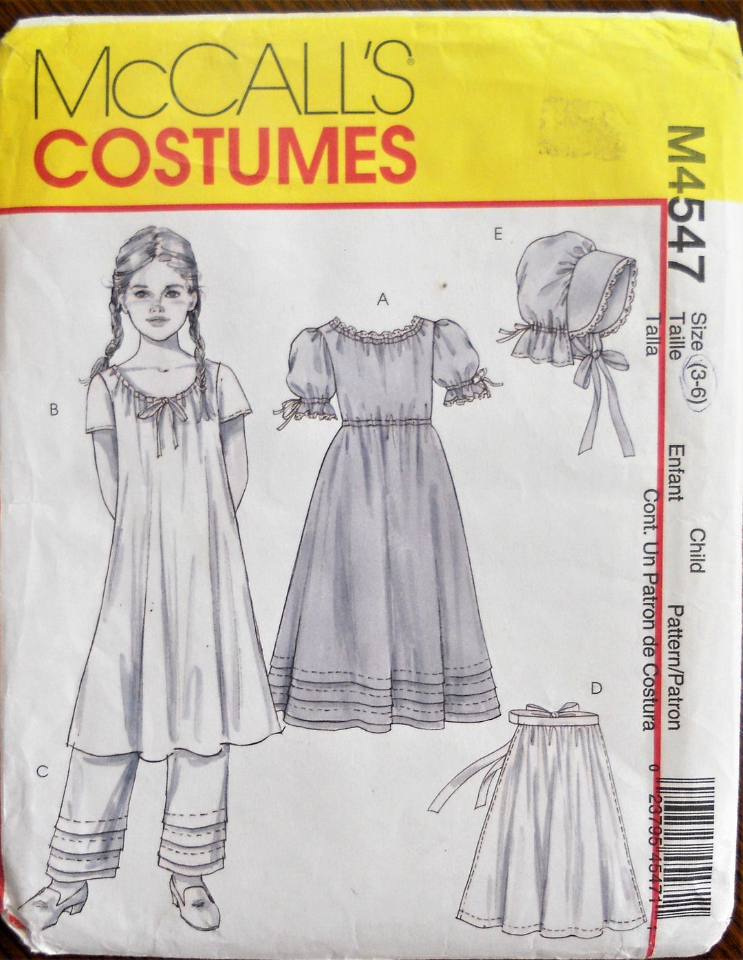 Mccall's 4547. Girl Pioneer Costume Pattern. Little House on the ...