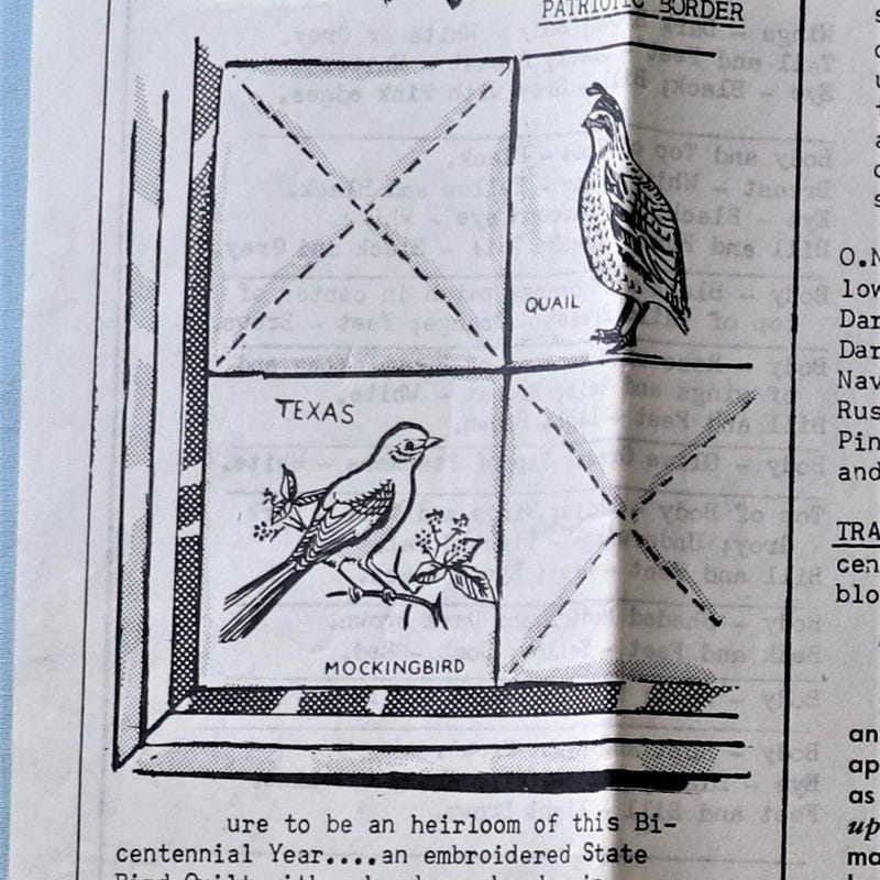 Bird Quilt Square Pattern - Etsy