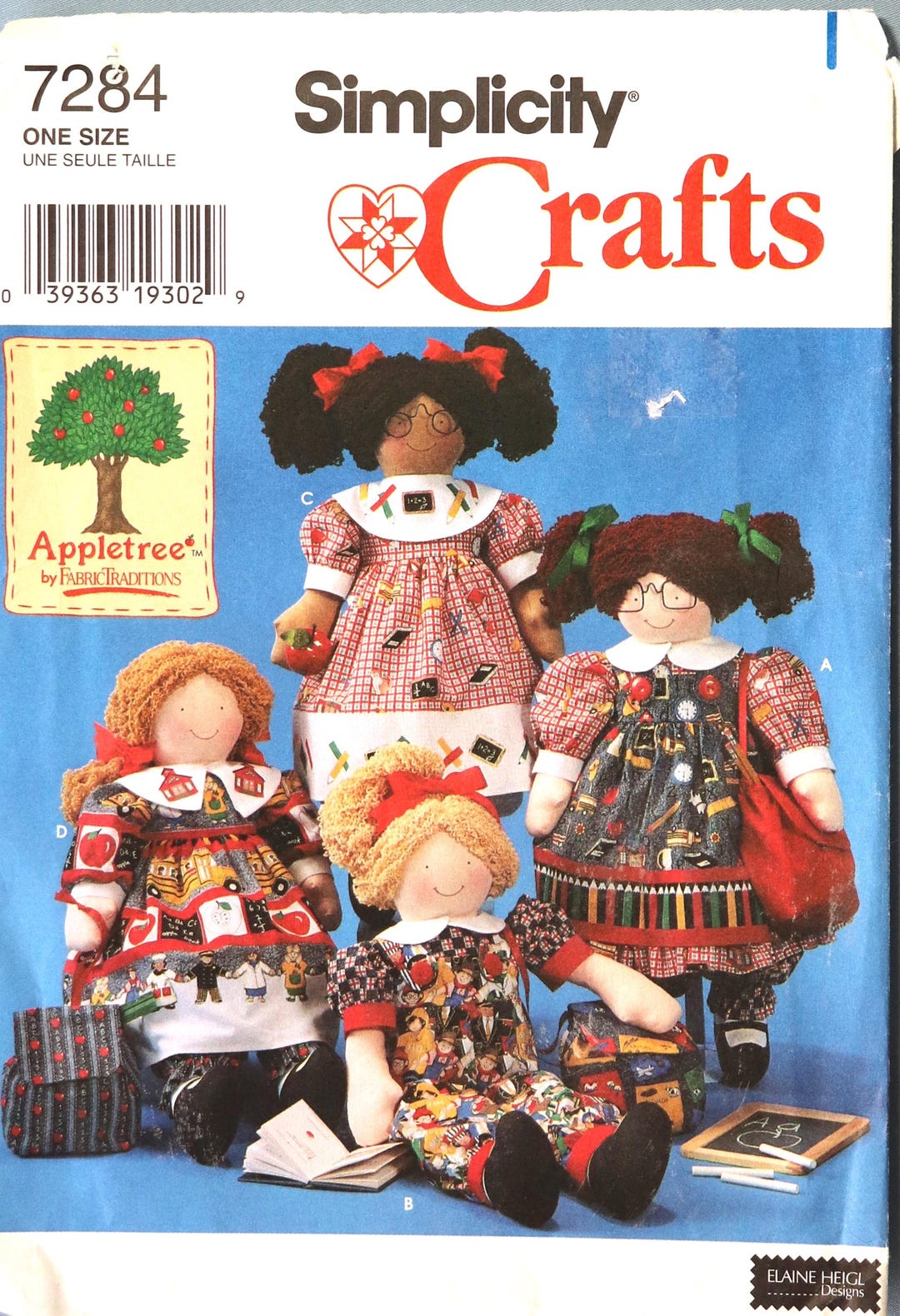 Simplicity 7284. Rag Doll and Clothes Pattern. Appletree Rag Dolls With ...