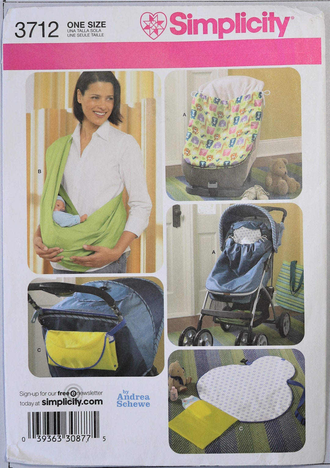 Simplicity 3712. Baby Accessories Pattern. Infant Sling Carrier ...