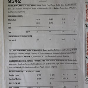 Simplicity 9542. Vest Pattern. Men's Vest Pattern. Womens' Vest Pattern ...