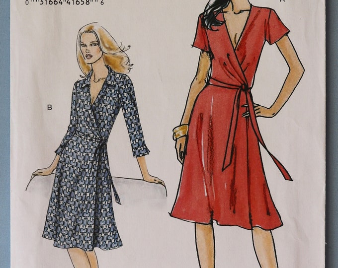 Vogue 8379. Women's Wrap Dress Pattern. Easy Sew Wrap Dress Pattern. SZ ...