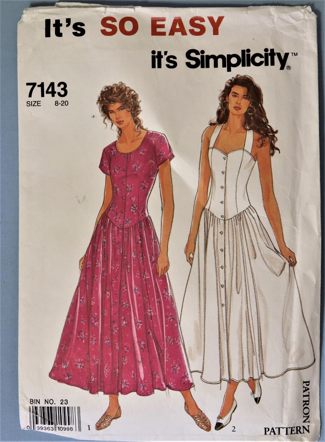 Simplicity 7143. Misses Dress Pattern. Front Button Dress With Fitted ...