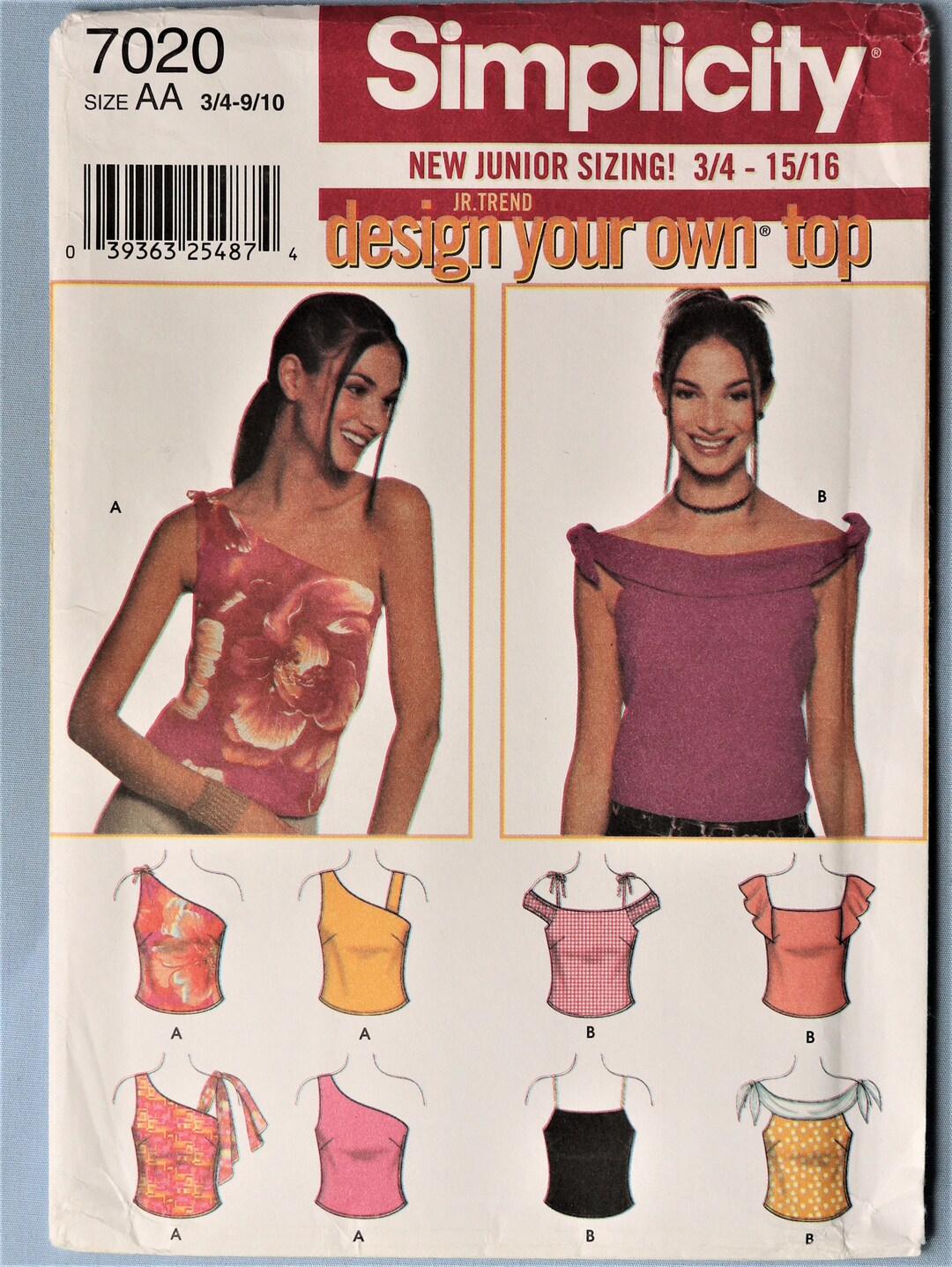 Simplicity 7020. Misses Tops Pattern. Junior design Your Own Tops ...