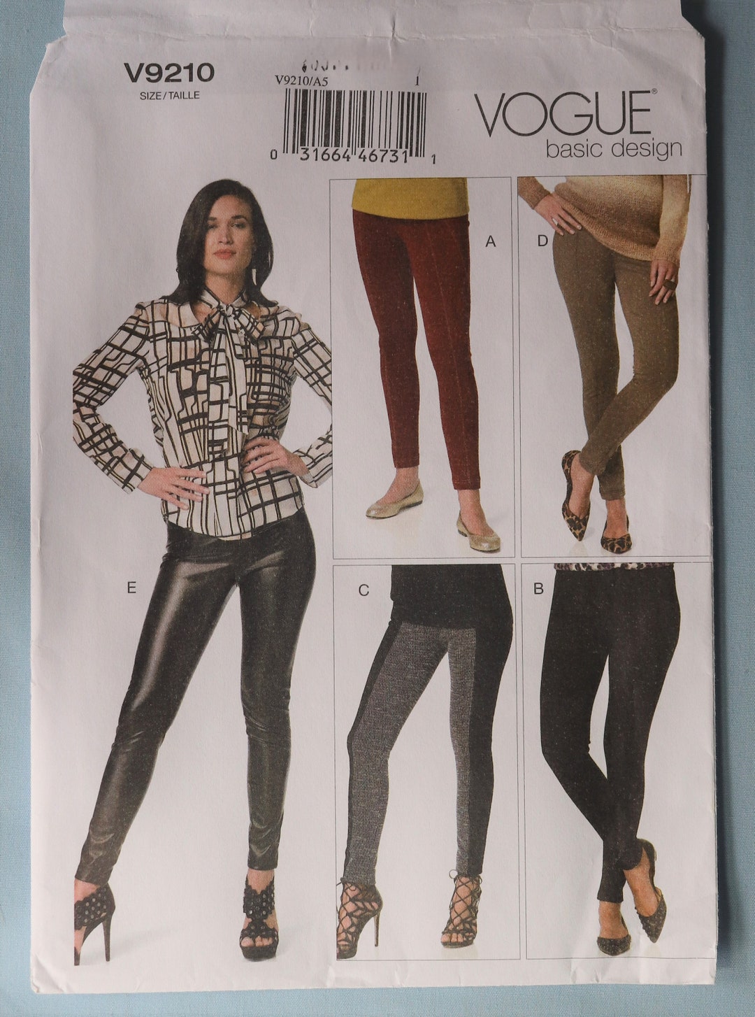 Vogue 9210. Women's Fitted Pants Pattern. Close Fitting Spandex Pants ...