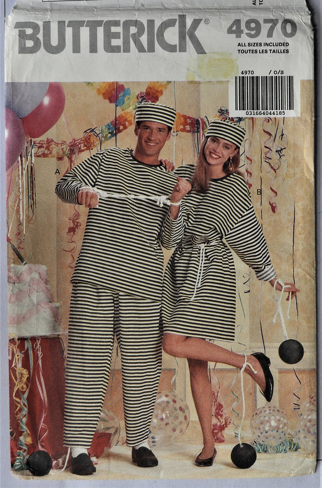 Butterick 4970. Jail Costumes Pattern. Men and Women's Jailhouse ...