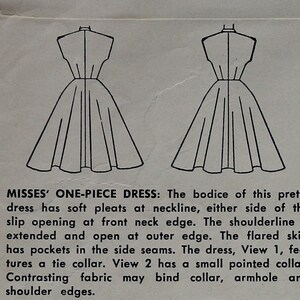 Simplicity 3952. Vintage 1952 Women's Dress Pattern. - Etsy