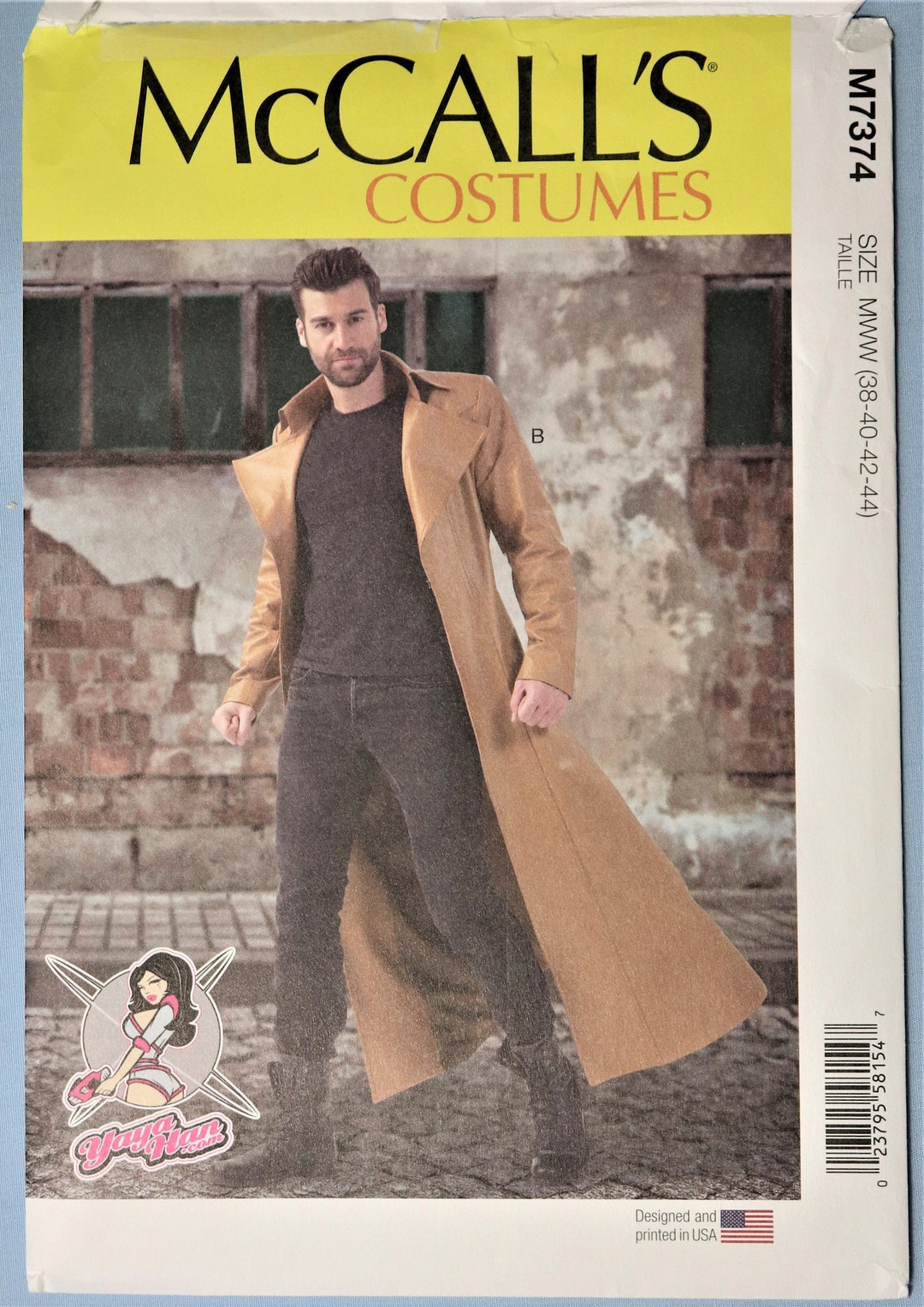 Mccall's 7374. Men's Great Coat Pattern. Yaya Han - Etsy