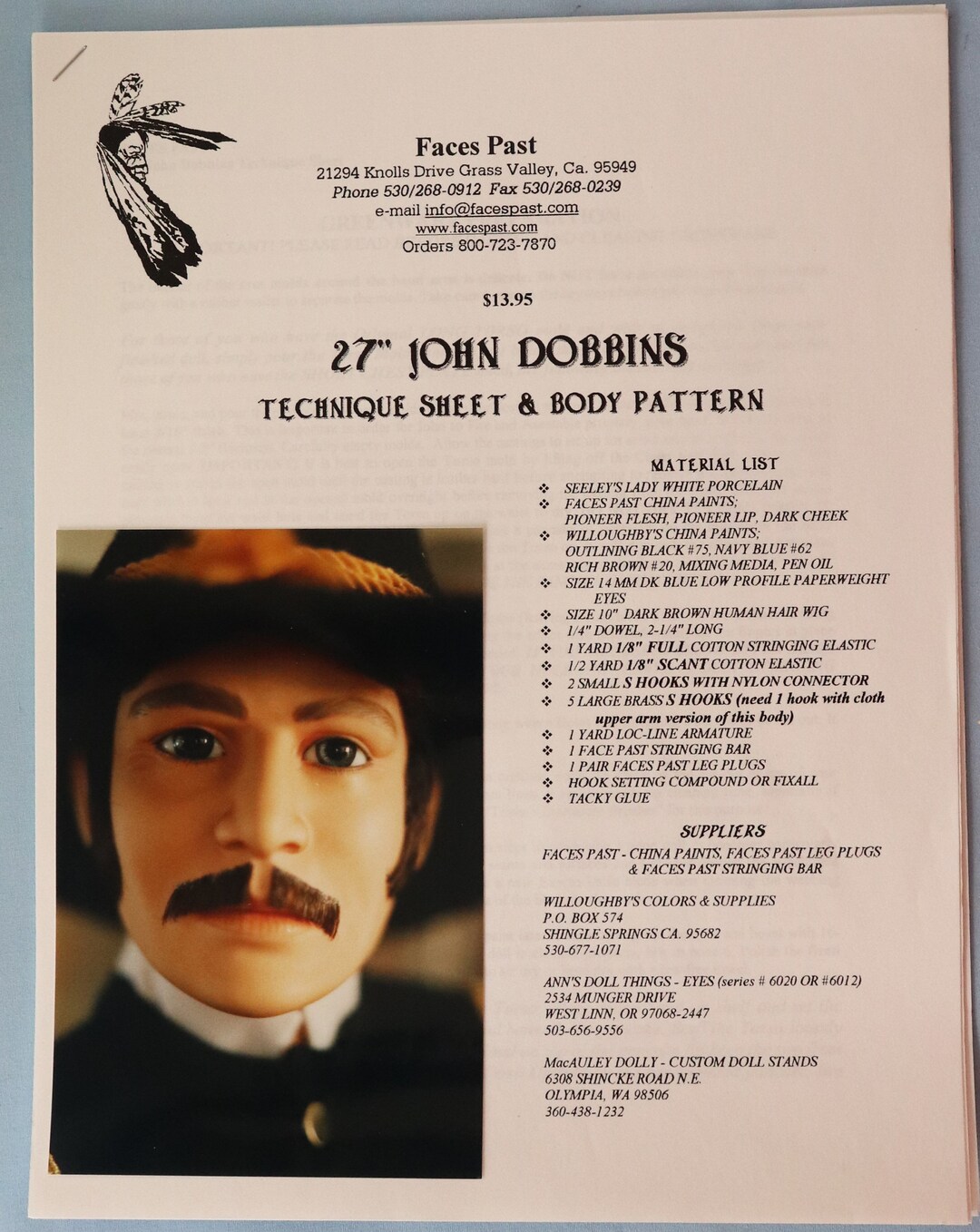 John Dobbins Civil War 27" Doll Body Pattern. John Dobbins Civil War ...