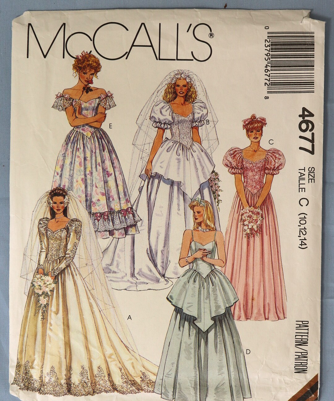 Mccall's 4677. Bridal Gown Pattern. Vintage 1990 Formal Ballgown Bridal ...
