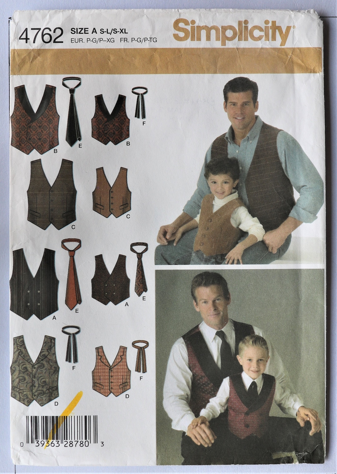 Simplicity 4762. Men and Boy Vests Pattern. Father and Son Vests and ...