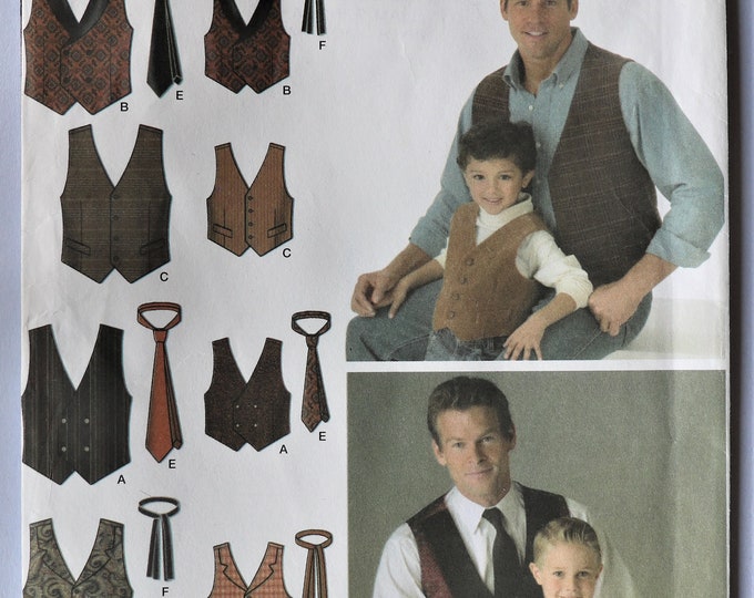 Simplicity 4762. Men and Boy Vests Pattern. Father and Son Vests and ...