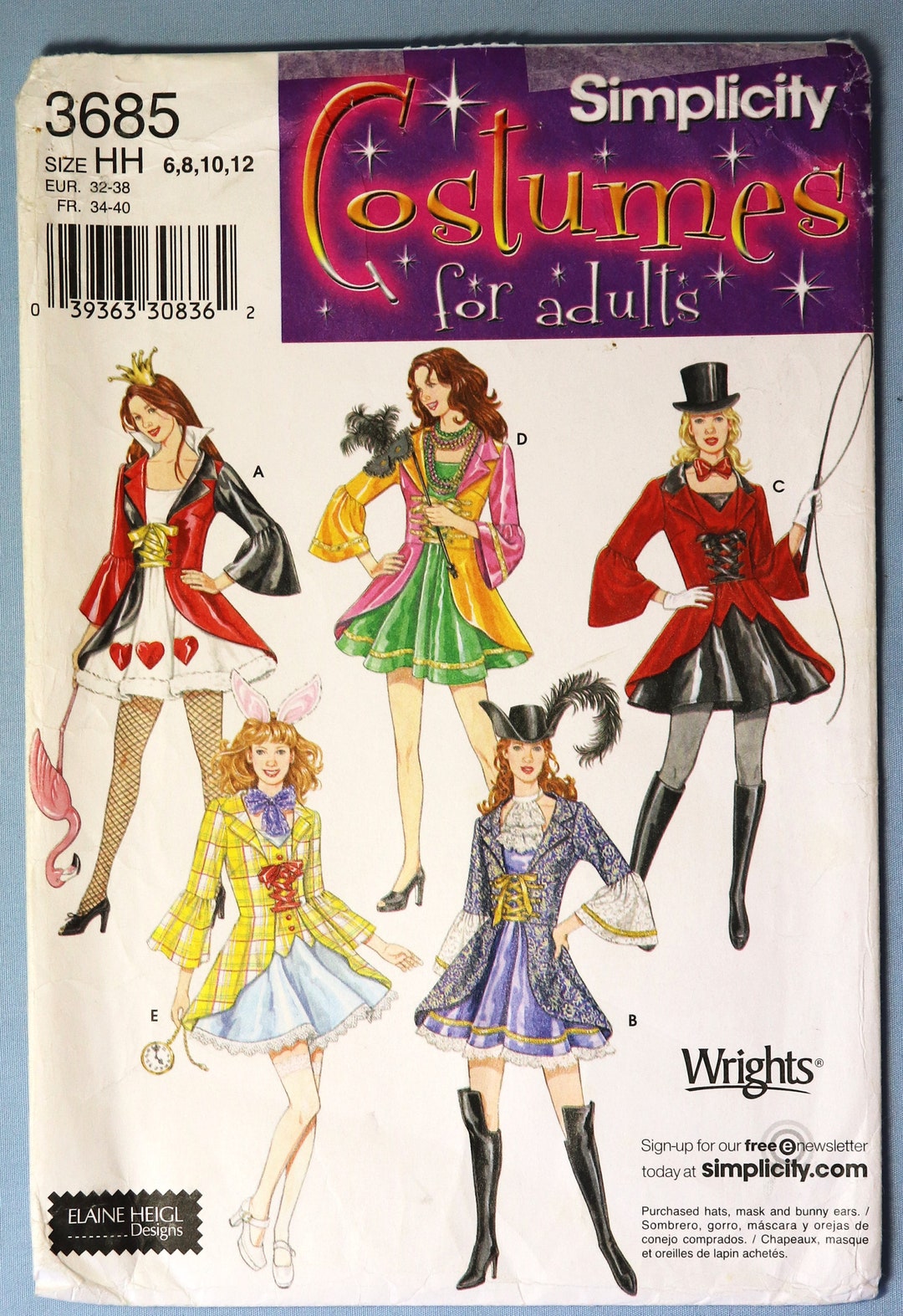 Simplicity 3685. Misses Costumes Pattern. Queen of Hearts - Etsy