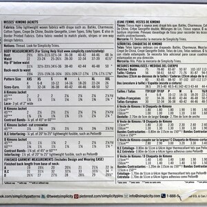 Simplicity 1318. Kimono Jacket Pattern. Loose Fit, Unlined Kimono ...