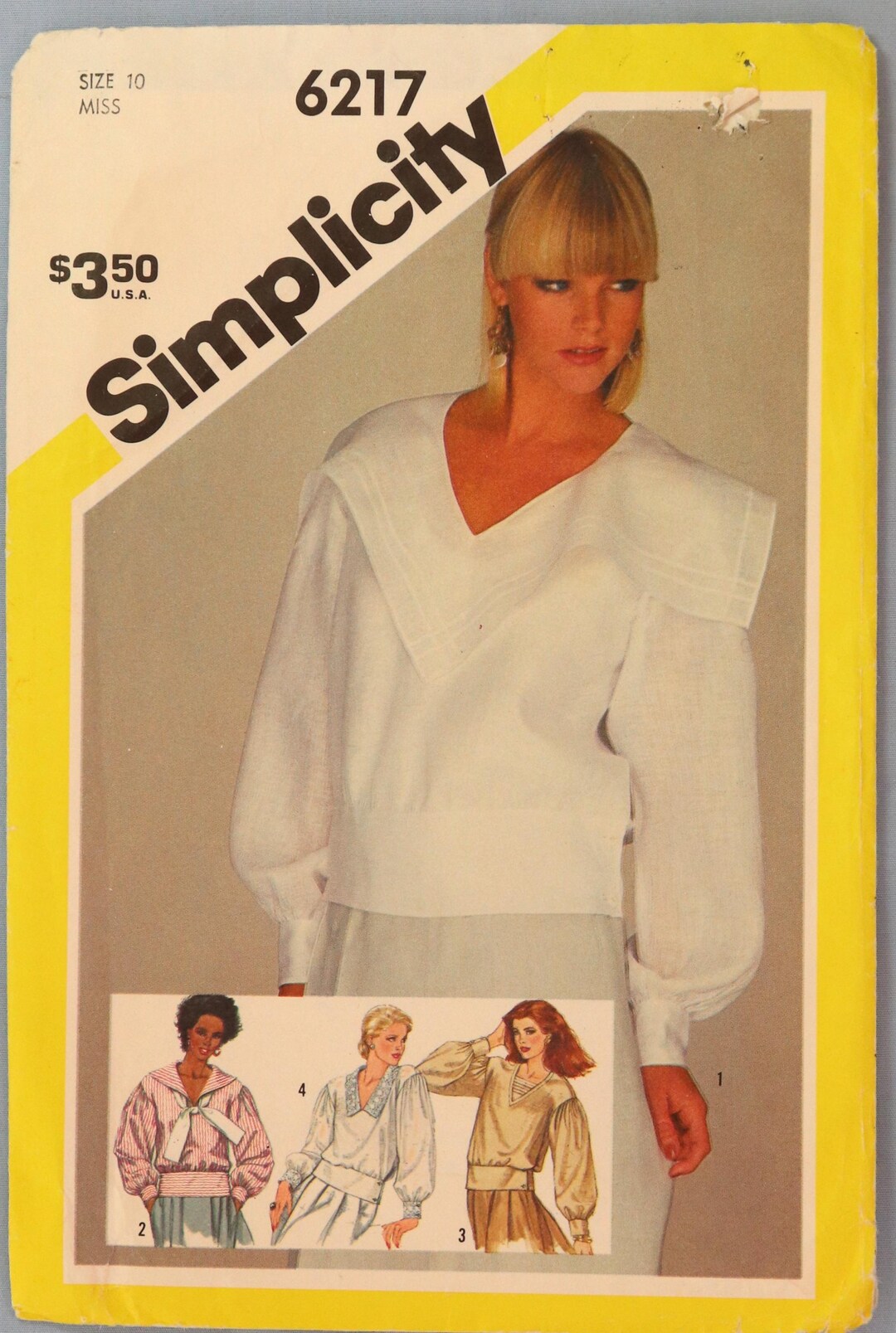 Simplicity 6217. Misses Blouse Pattern. Vintage 1983 Midi Style Blouse ...