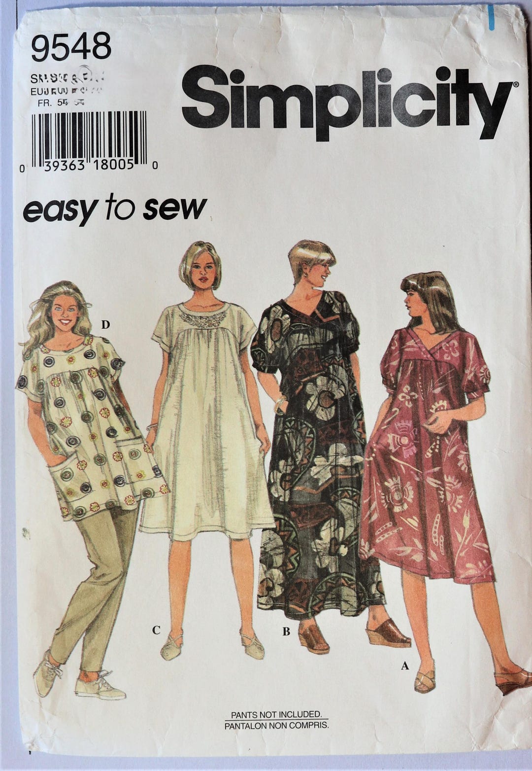 Simplicity 9548. Women's Muu Muu Pattern. Plus Size Dress and Tunic ...