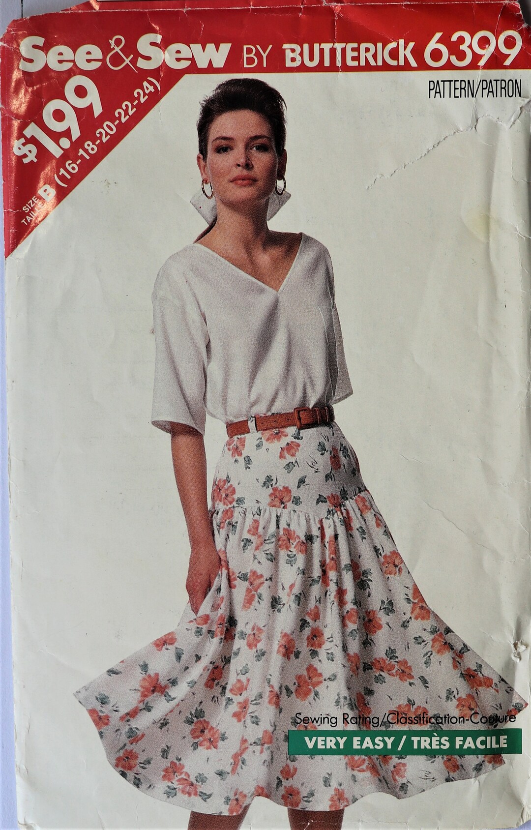 Butterick 6399. See and Sew 6399. Women's Top and Skirt Pattern. Plus ...