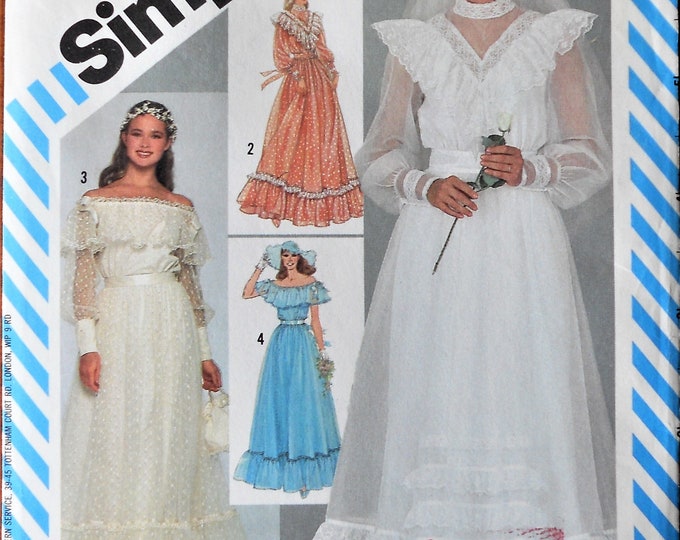 Simplicity 6361. Gunne Sax Bridal Gown Pattern. Vintage 1983 Prairie ...