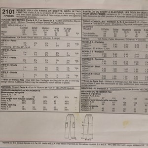 Mccall's 2101. Women's Drawstring Pants and Shorts Pattern. 1 Hour Easy ...